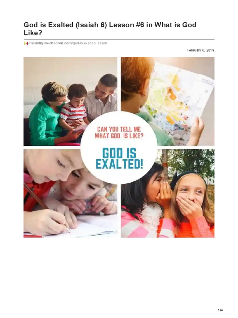 Lesson 6 - God Is Exalted | PDF | Isaiah | Prayer