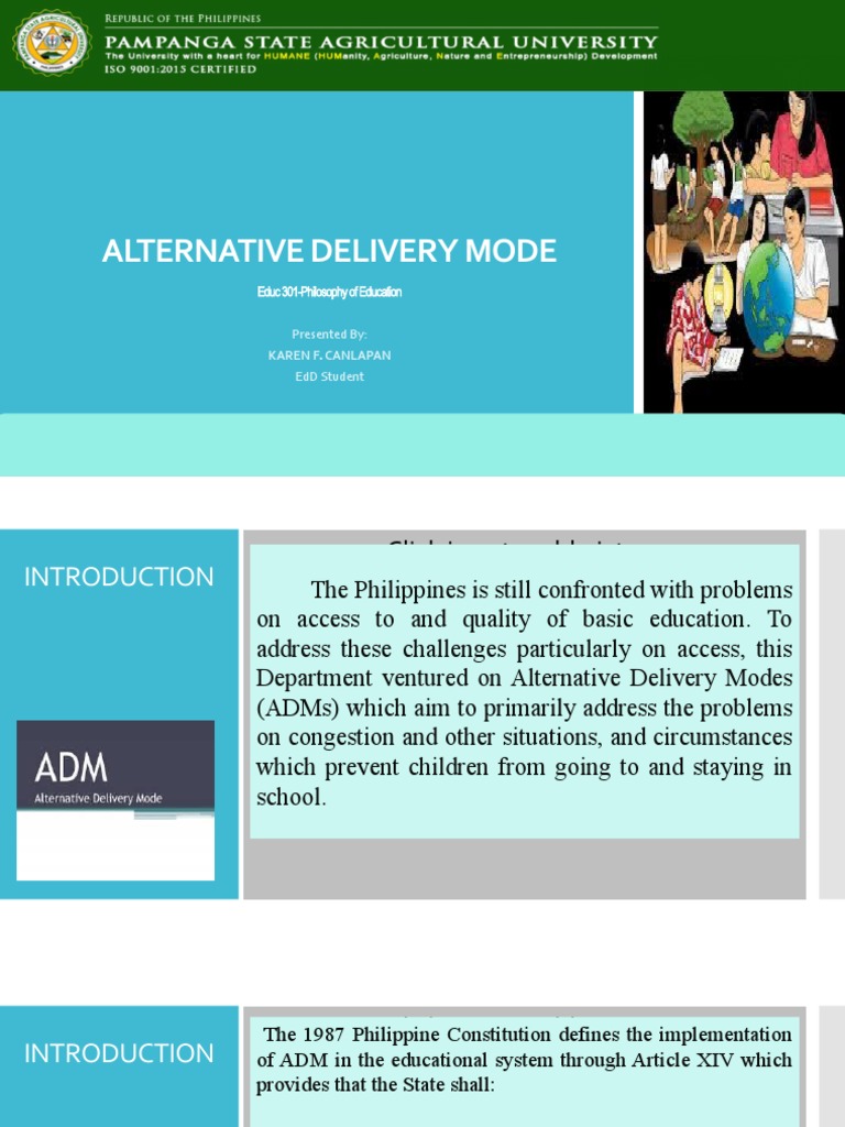 Alternative Delivery Modes | PDF | Teachers | Homeschooling