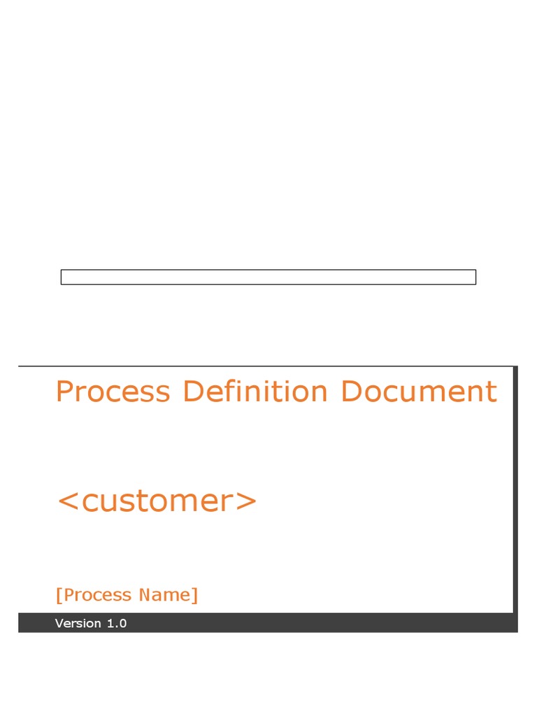 Process Definition Document Overview | PDF | Version Control | Document