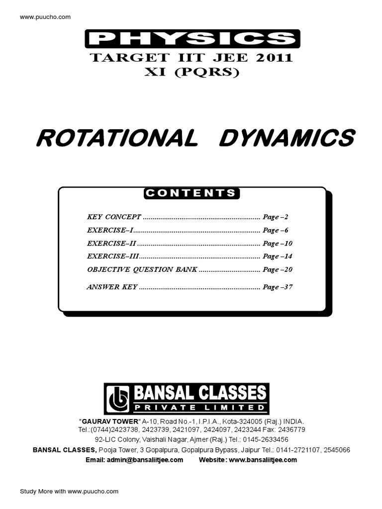 Bansal Rotational Dynamics | PDF