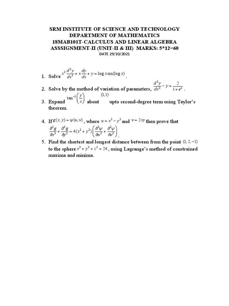 Assign 2 Question Paper | PDF