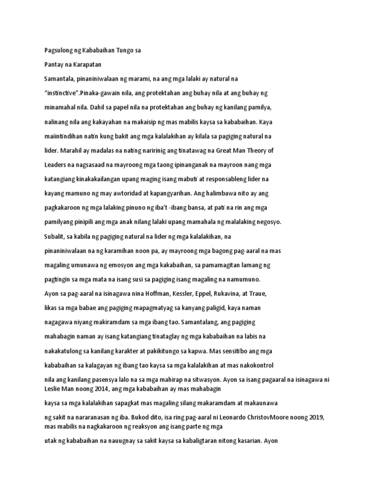 Pagsulong NG Kababaihan Tungo Sa | PDF