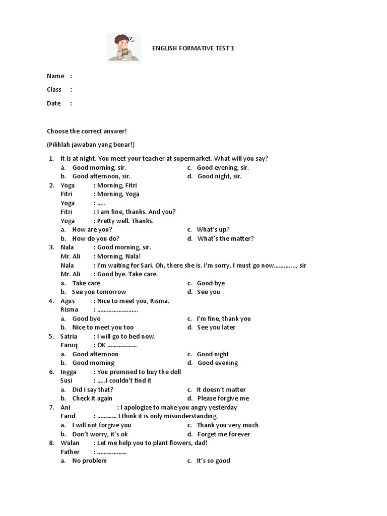 English Formative Test 1 | PDF | Home & Garden