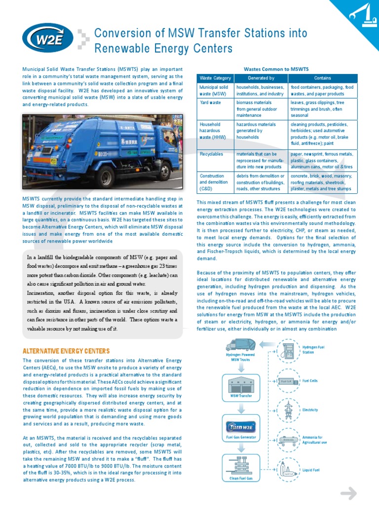Conversion of MSW Transfer Stations Into Renewable Energy Centers | Download Free PDF ...