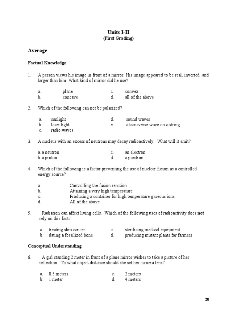 Physics Assessment - Average | PDF | Radioactive Decay | Gamma Ray