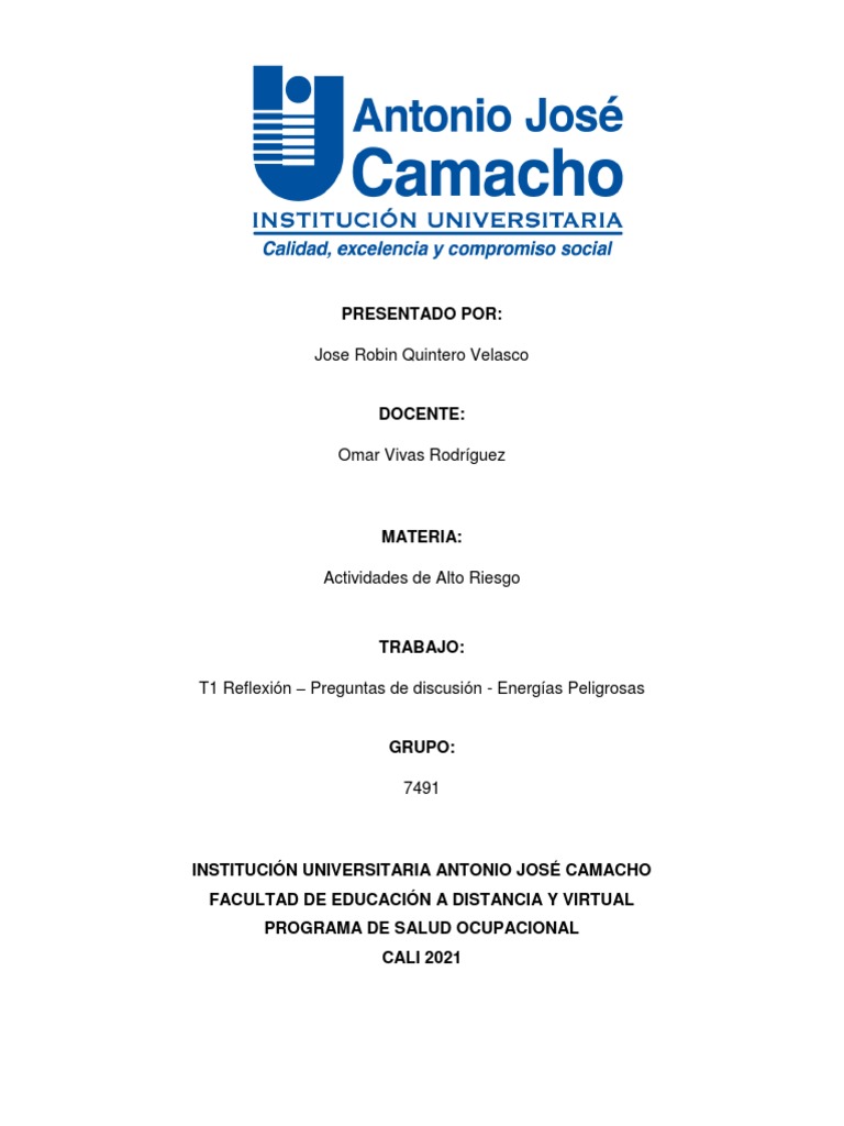 Preguntas de Discusion-Energia Peligrosas | PDF | Seguridad y salud ...