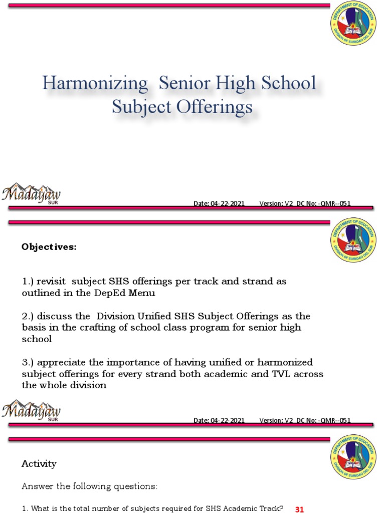 Harmonizing SHS Subject Offerings | PDF | Welding | Construction