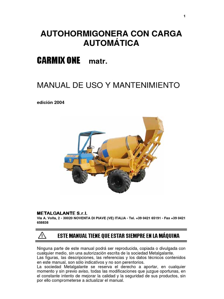 Carmix One Spa | PDF | Transmisión de energía eléctrica | Líquidos