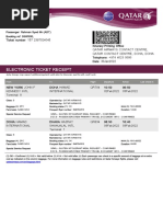 Qatar Flight Sample | PDF | Debit Card | Visa Inc.