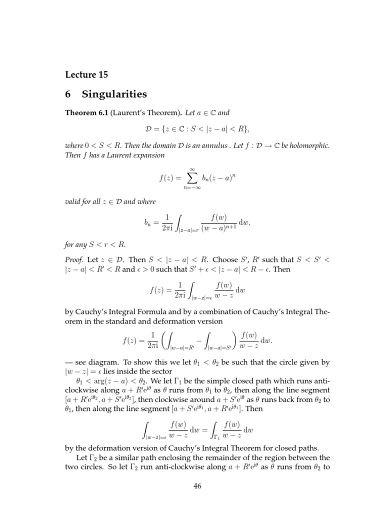 Analysis Chapter6.MT08.Update | PDF | Holomorphic Function | Real Analysis