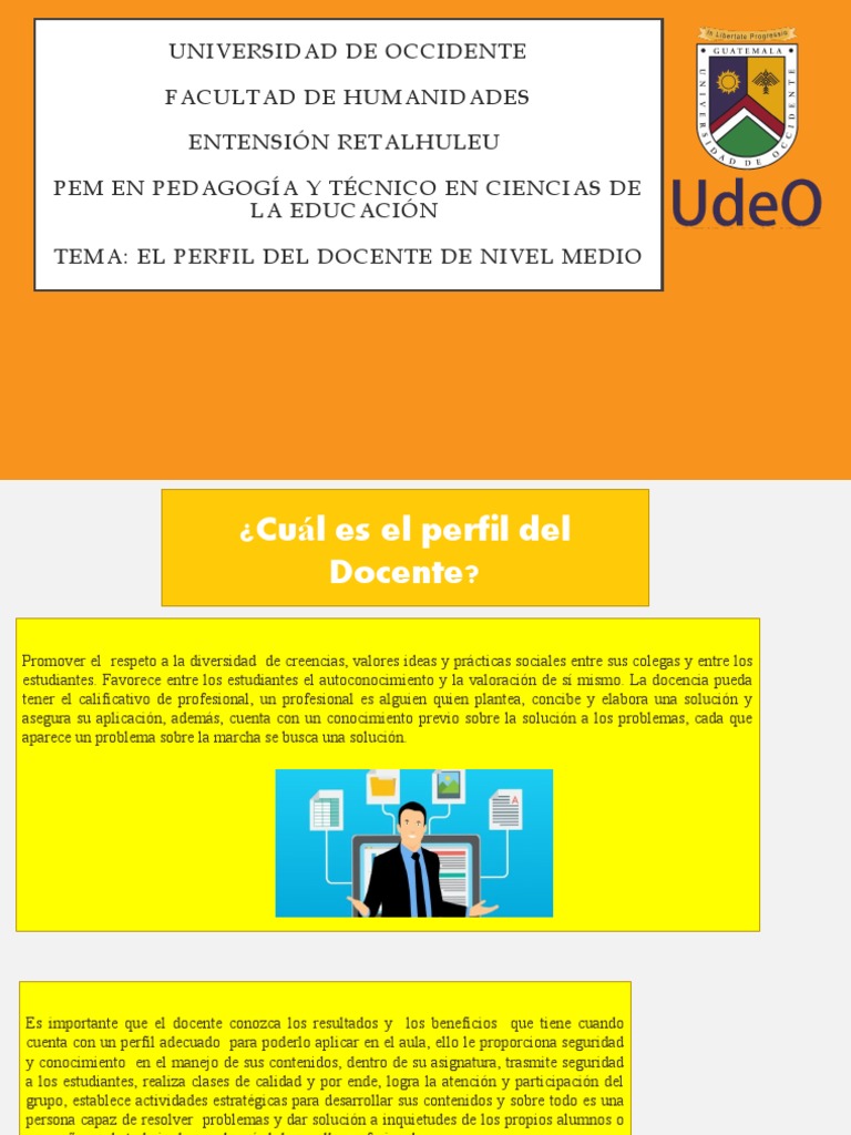 Esposición El Perfil Del Docente | PDF | Método de enseñanza | Maestros