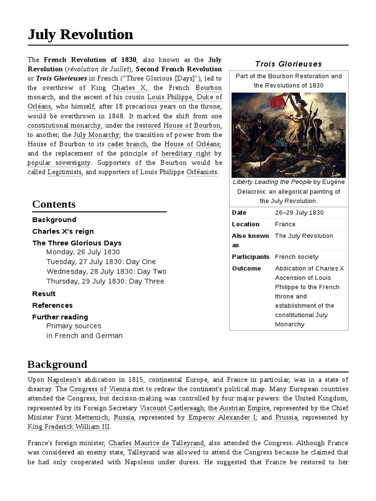 July_Revolution 1830 | PDF | France