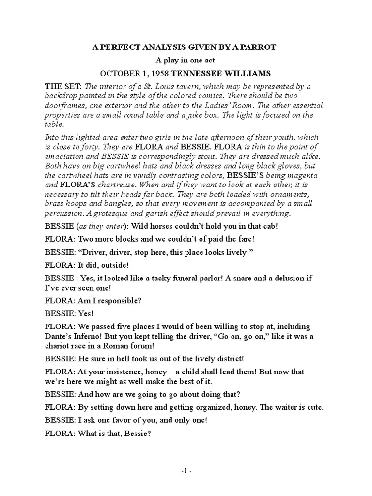 Perfect Parrot Analysis in St. Louis Tavern | PDF | Poetry