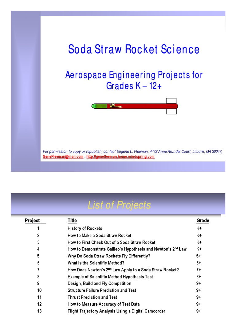 Soda Straw Rocket Science | PDF | Rocket | Gravity