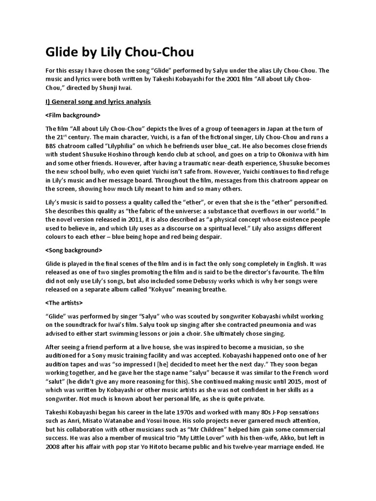 Glide (Lily Chou-Chou) | PDF | Performing Arts