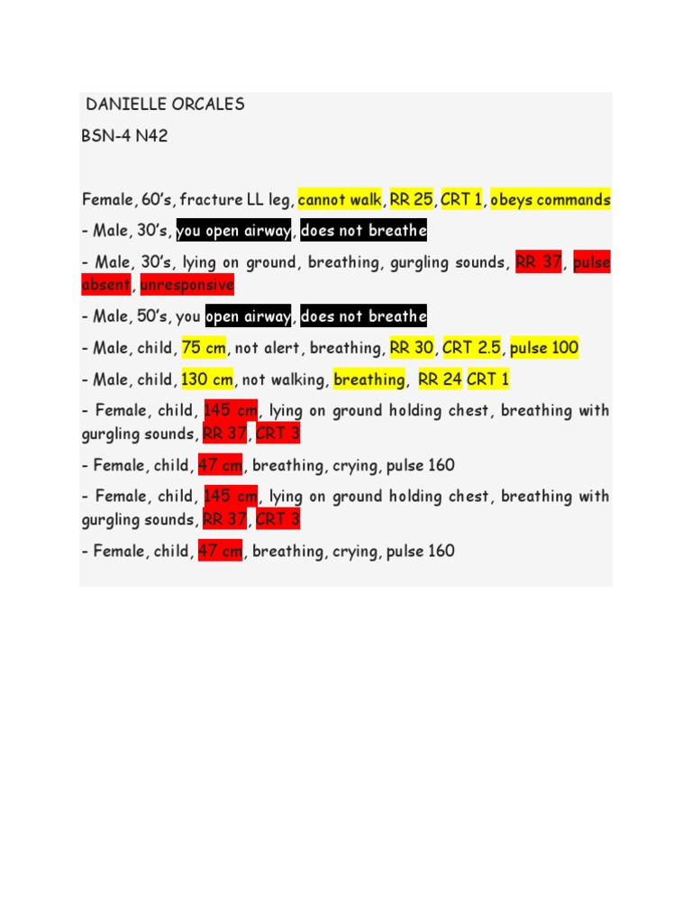 Disaster Triage Orcales | PDF