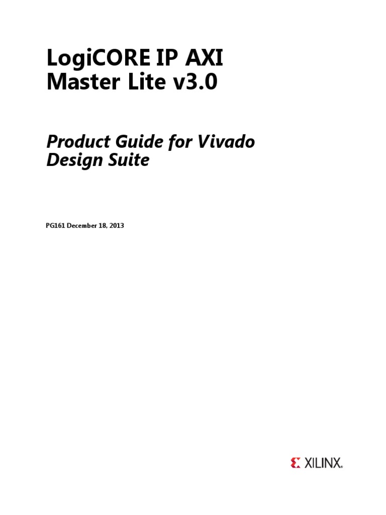 pg161-axi-master-lite | PDF | Input/Output | Manufactured Goods