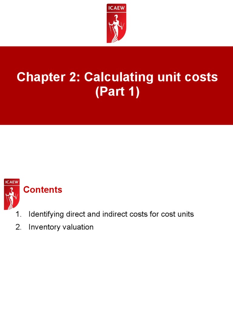 Chap 2 - Calculating Unit Costs 1 | PDF