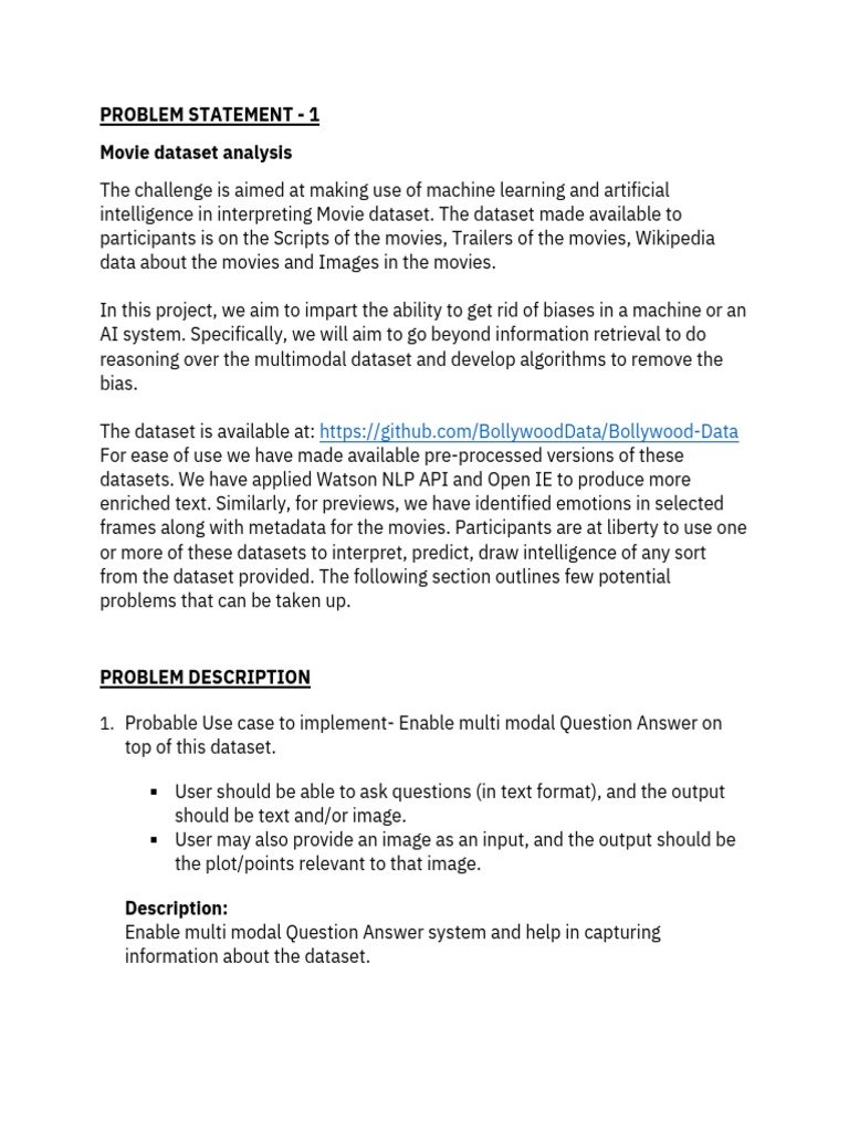 Problem Statement - 1 Movie Dataset Analysis | PDF | Cloud Computing ... Problem Statement - 1 Movie Dataset Analysis | PDF | Cloud Computing ...