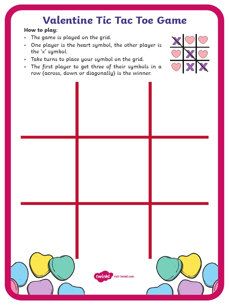 Valentine Tic Tac Toe Game: How To Play | PDF | Games & Activities