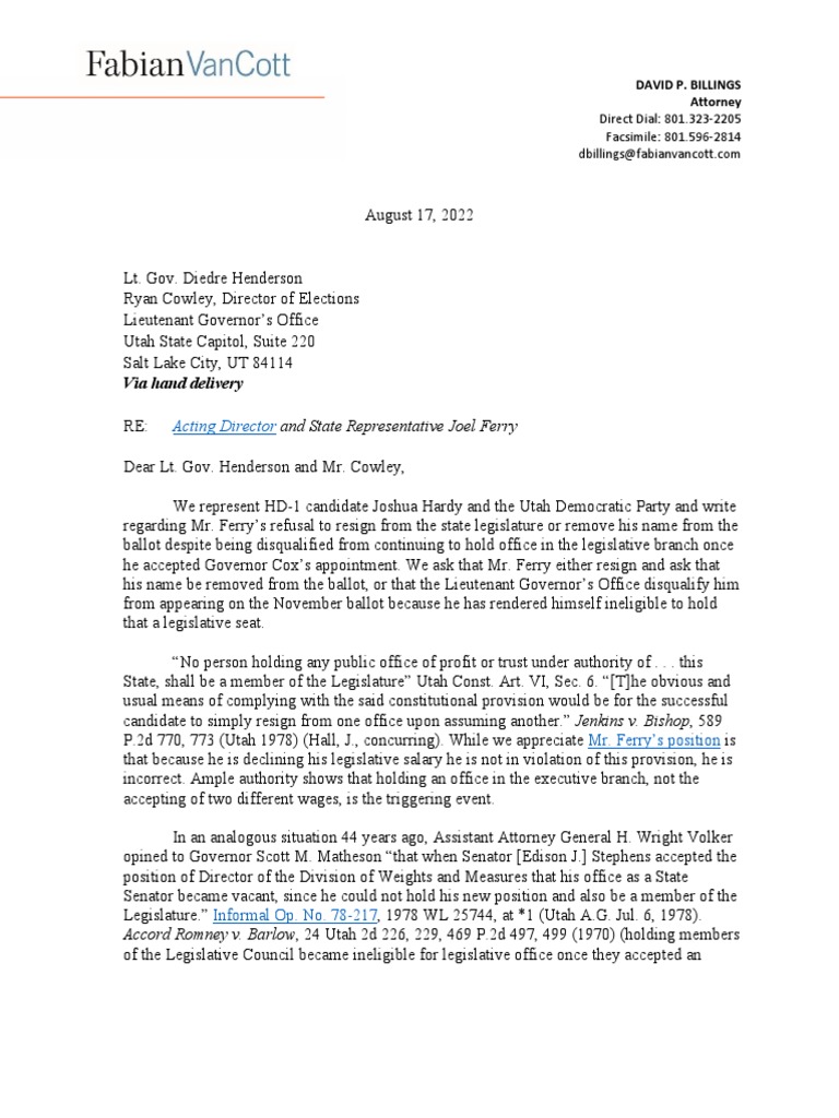 2022-08-17 Letter To LT Gov Diedre Henderson and Ryan Crowley Re Joel ...