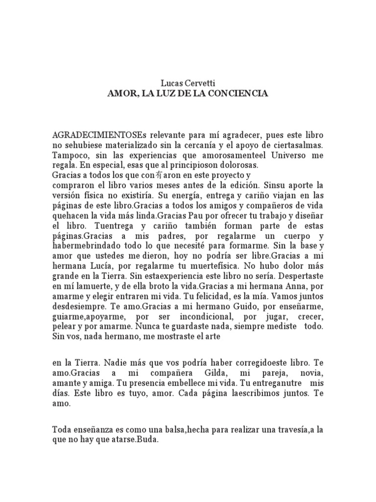 Amor, La Luz de La Conciencia-Lucas Cervetti | PDF | Alma | Universo