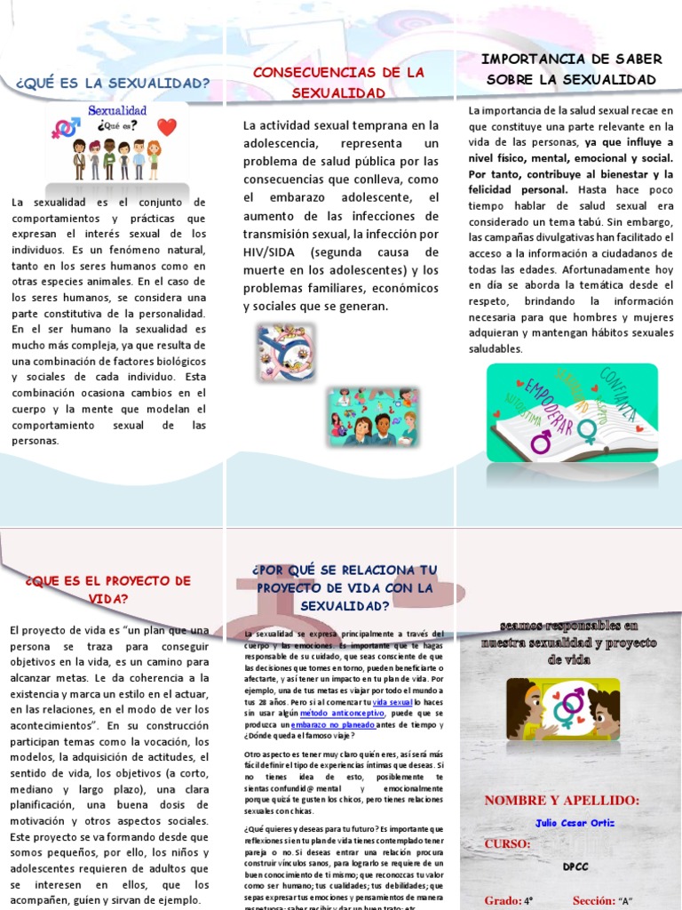 TRIPTICO | Descargar gratis PDF | La sexualidad humana | Adolescencia