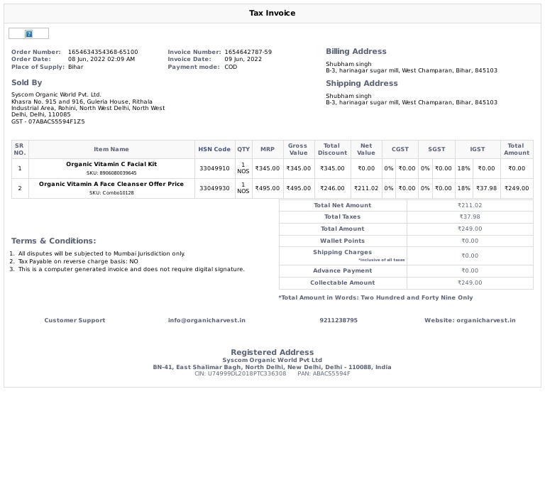 Billing Address: Tax Invoice | PDF | Market (Economics) | Taxes