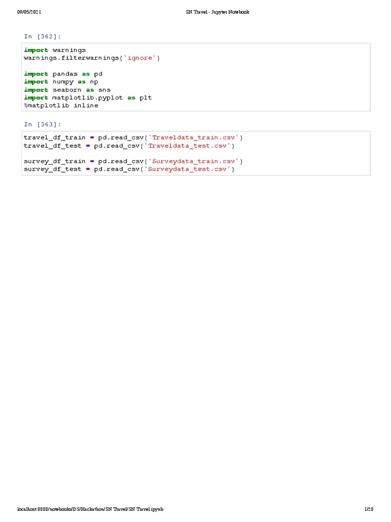 SN Travel Jupyter Notebook PDF | PDF
