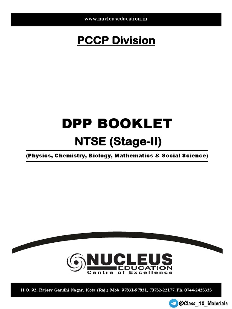 DPP Booklet (All Subject) @class - 10 - Materials | PDF | Acid | Neutron
