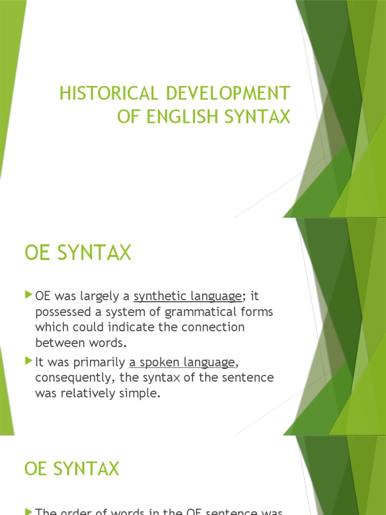 Historical Development of English Syntax | PDF | English Grammar ...