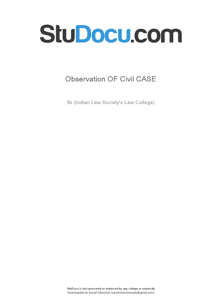 Observation of Civil Case | PDF | Lawsuit | Interest