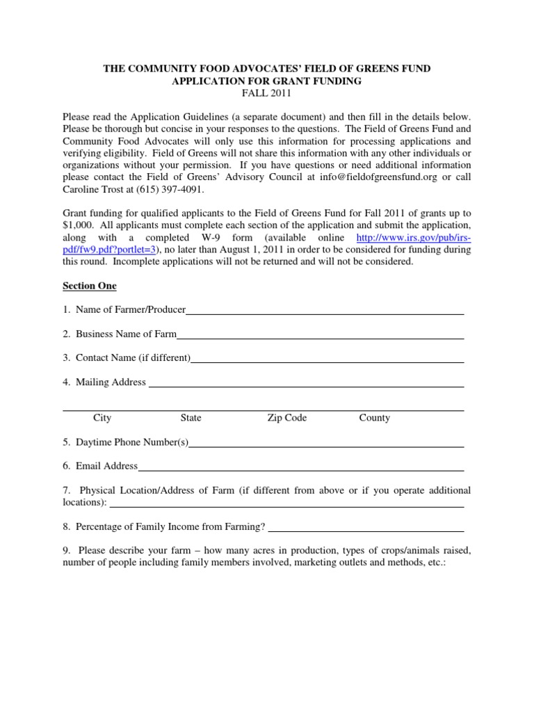 FOG Application Fall 2011 FINAL | PDF | Email | Mail