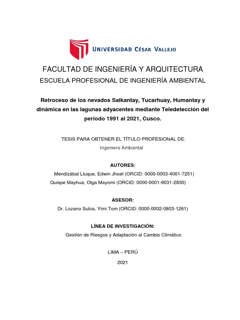 Mendizábal LEJ Quispe MOM SD | PDF | Espectro electromagnético | glaciar