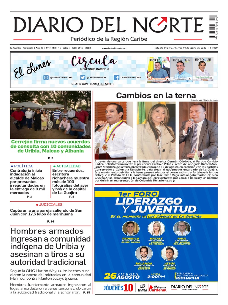 Diario Del Norte Agosto 19 de 2022 | PDF | Colombia | Gobierno