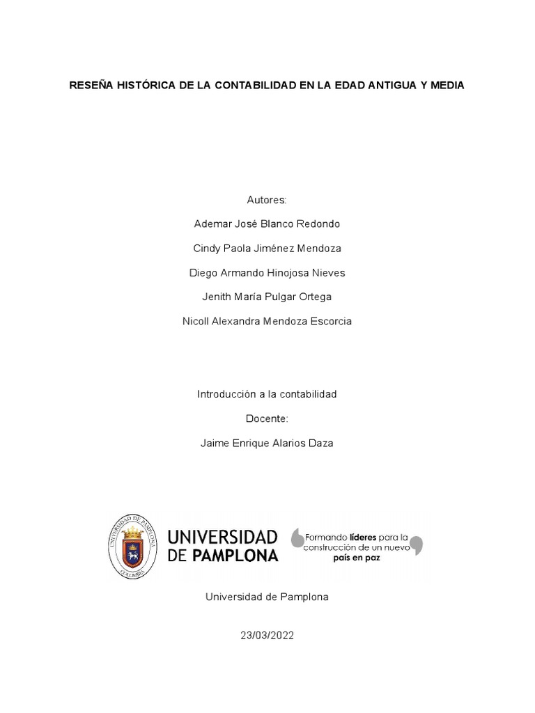 RESEÑA HISTÓRICA DE LA CONTABILIDAD EN LA EDAD ANTIGUA Y MEDIA ...
