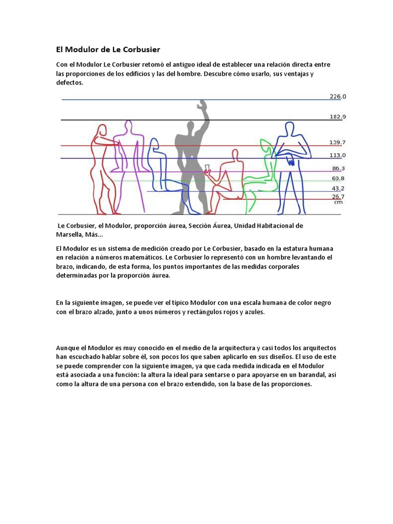 El Modulor: Proporciones Humanas en Arquitectura | PDF | Arte