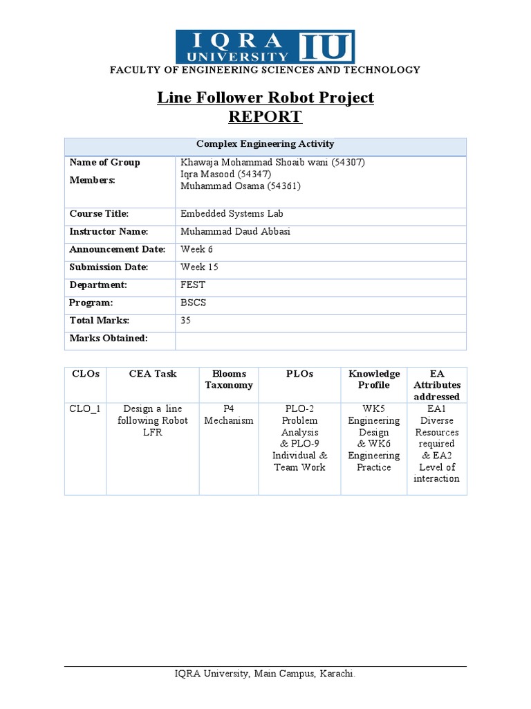 Line Follower Robot Project | PDF | Robot | Robotics