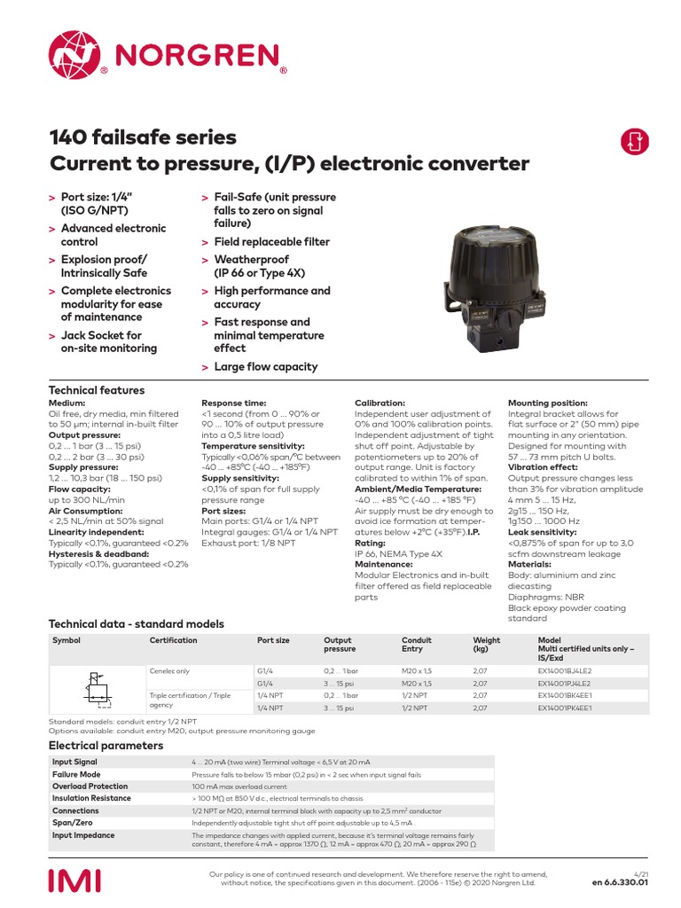 Norgreen Ip Converter 140 | PDF | Calibration | Electrical Engineering