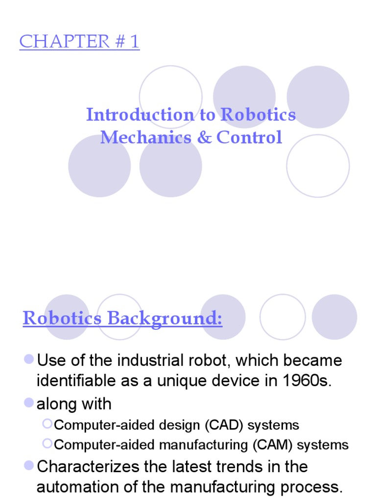 Chapter # 1: Introduction To Robotics Mechanics & Control | PDF ... Chapter # 1: Introduction To Robotics Mechanics & Control | PDF ...