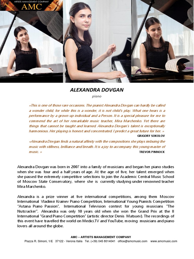2021 06 BIO Alexandra Dovgan ENG | PDF | Orchestras | Classical Music
