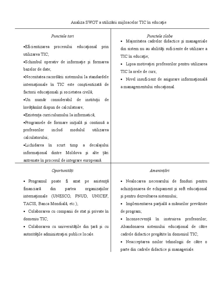 Analiza Swot Wordpress Analize Swot Pentru Iac