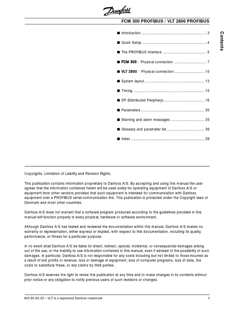 FCM 300 Profibus | PDF | Parameter (Computer Programming) | Electromagnetic Compatibility