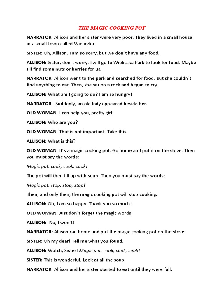 The Magic Cooking Pot | PDF