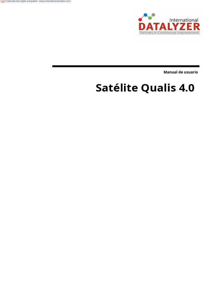 User Manual DataLyzer Qualis 4.0 Satellite V0.7.100.32.en - Es | PDF | Software | Histograma