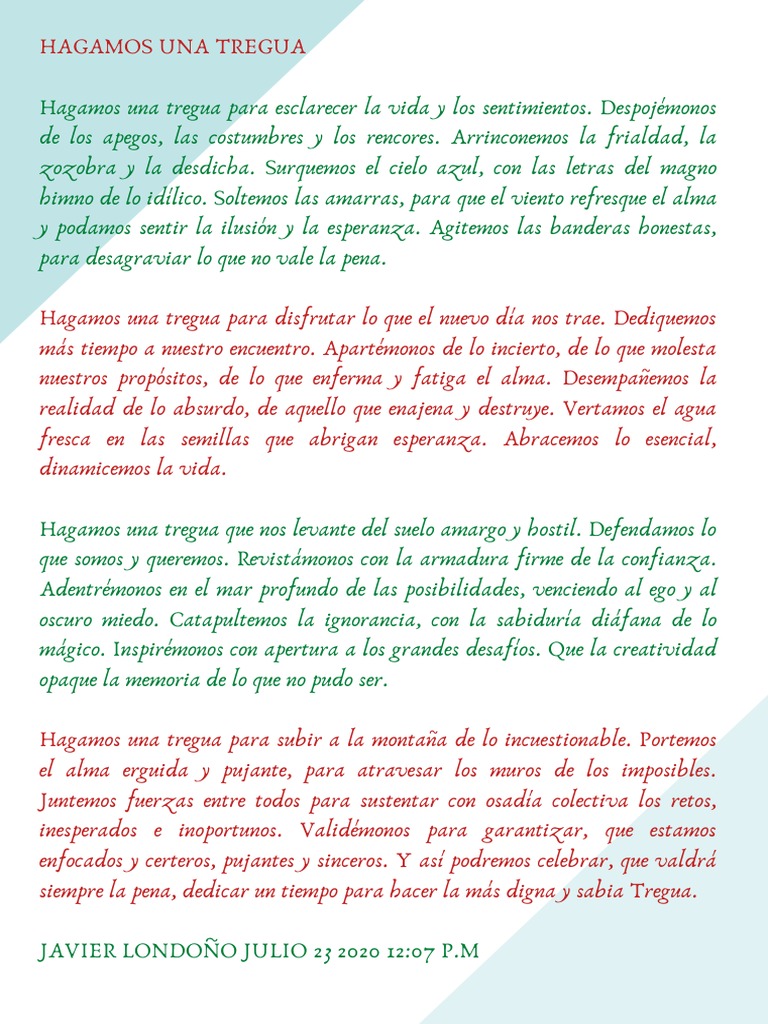 Hagamos Una Tregua | PDF