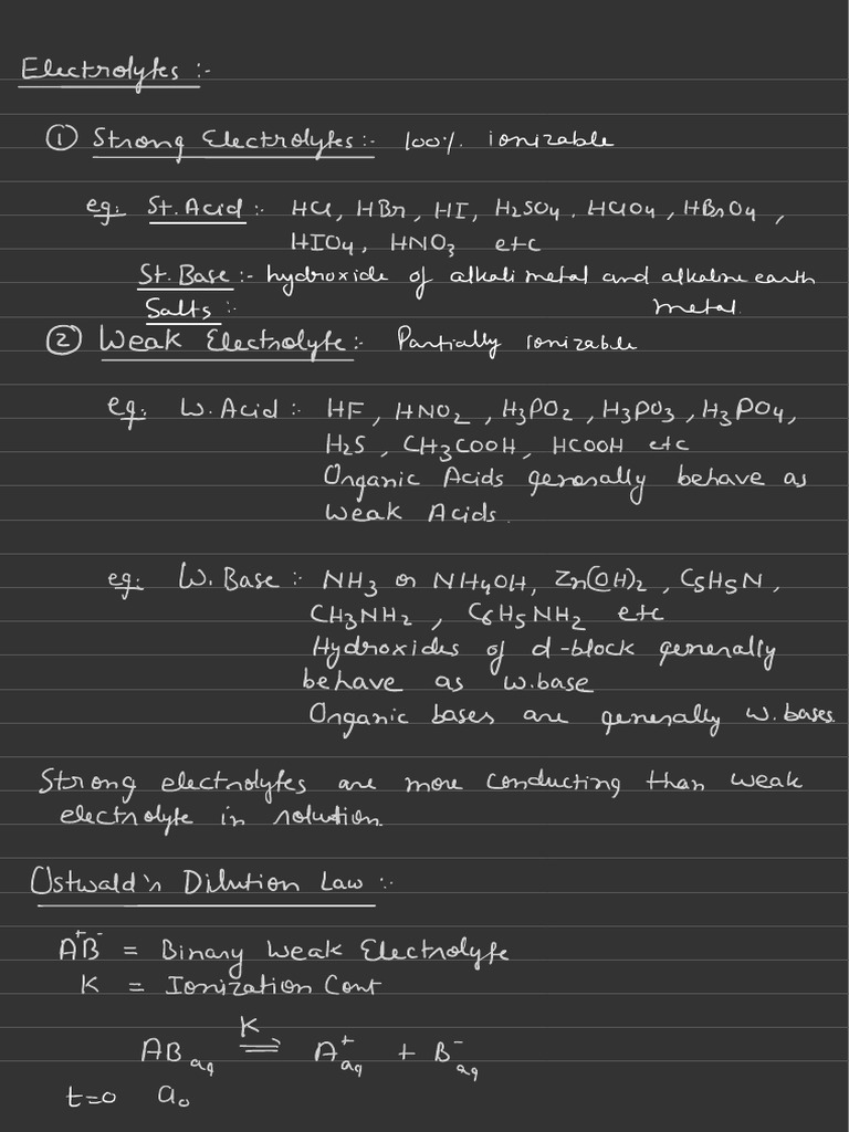 Electrochemistry (IITian Notes - Kota) | PDF | Acid | Hydroxide