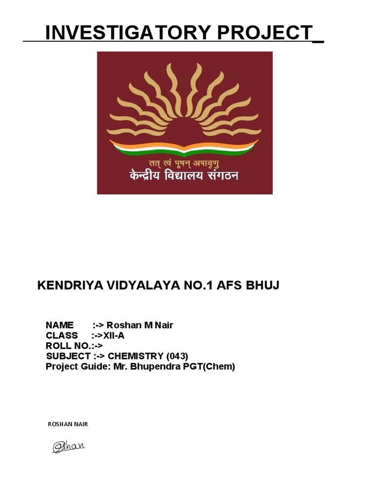 Investigatory Projectfinal | PDF | Rust | Corrosion