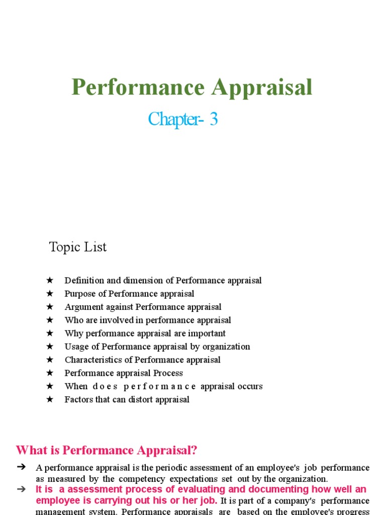 Performance Appraisal: Chapter-3 | PDF | Performance Appraisal | Employment