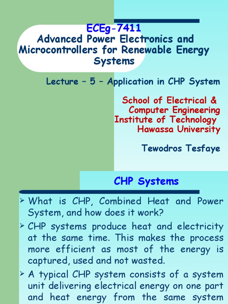 ECEg - 7411 - Lecture - 5 - Application in CHP System | PDF | Cogeneration | Efficient Energy Use